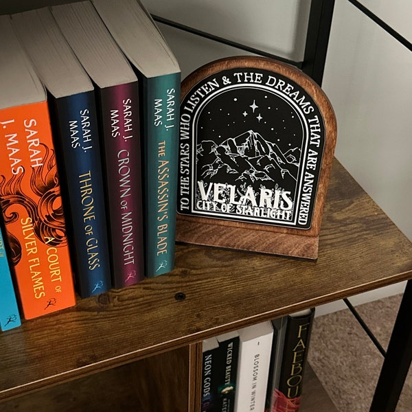 Velaris City of Starlight Acotar Bookshelf Sign Wooden Shelf Sitter ...