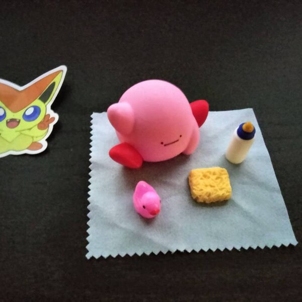 Derpy Kirby Custom Amiibo new Design With Accessory Pack - Etsy
