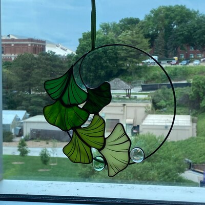 Rose Flower Stained Glass Suncatcher Floral Stain Glass Window Hanging ...
