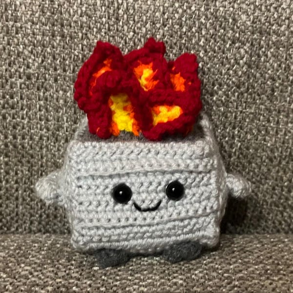 PATTERN ONLY- Crochet Dumpster Fire, Amigurumi Dumpster Fire, Cute ...