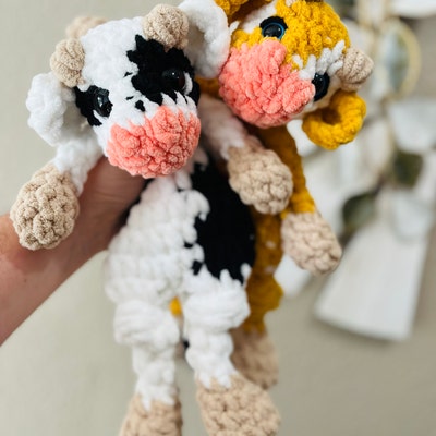 MINI Clemmie Cow Knotted Lovey Crochet Cow PATTERN - Etsy
