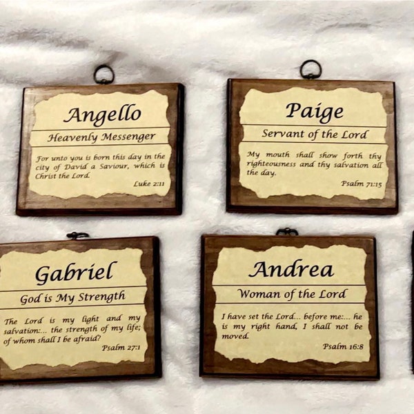 Personalized Bible Verse Name Plaque | Scripture Meaning Decor - Etsy