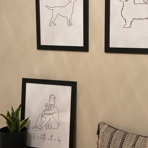 Fur Dog Mama Line Art Print. Printable Modern Yorkshire Woman - Etsy Canada