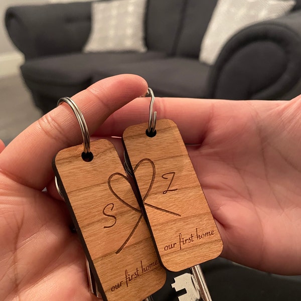 Personalised Keyring, Housewarming Gift, Wooden Keychain, Hotel ...