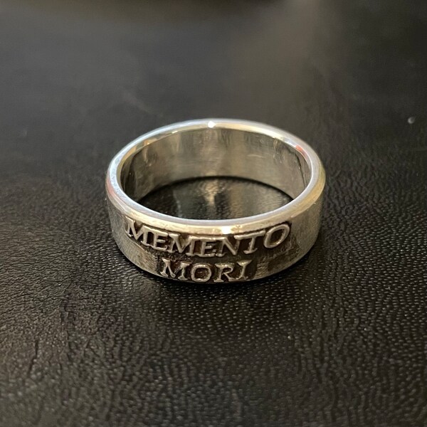 Memento Mori Ring – Sterling Silver Reminder Ring – Latin Quote Jewelry ...