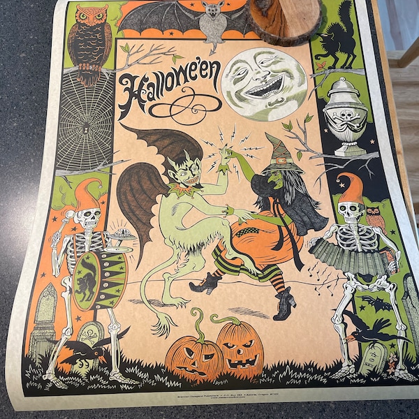 Madame Talbot's Victorian Lowbrow Halloween Dancing Witch Devil Poster ...