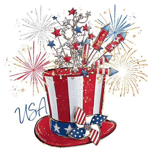 American Flag Clip Art, 4th of July Planner Stickers, Cute Independence ...