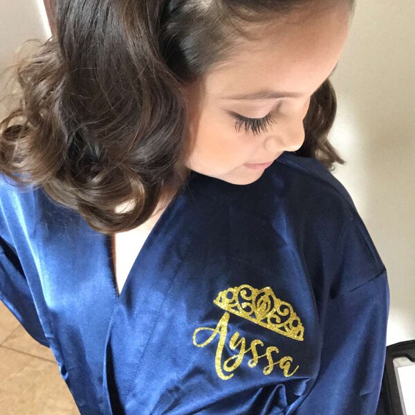 Silk Flower Girl Robe - Flower Girl Robe - Satin Flower Girl Robe ...