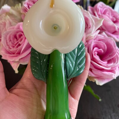 Lily Glass Pipe Calla Flower Pipe Big Smoking Pipe - Etsy