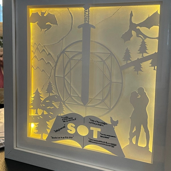 Sword of Truth Silhouette Lighted Shadow Box-custom Shadow Box-3d ...
