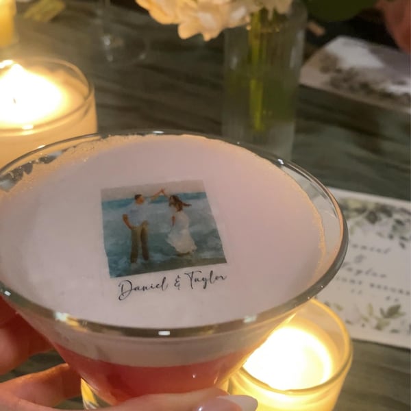 Edible Photo Drink Topper, Edible Image, Edible Photo, Wedding Toppers ...
