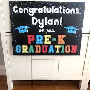Pre-k Graduation Yard Sign Elementary Graduation 2024 Boy Blue Prek ...