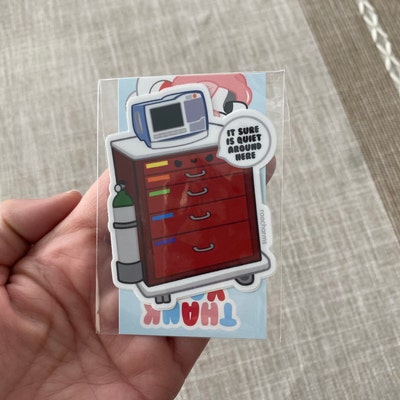 Crash Cart Vinyl Sticker, Emergency Room, Medical, Surgical, Medical ...