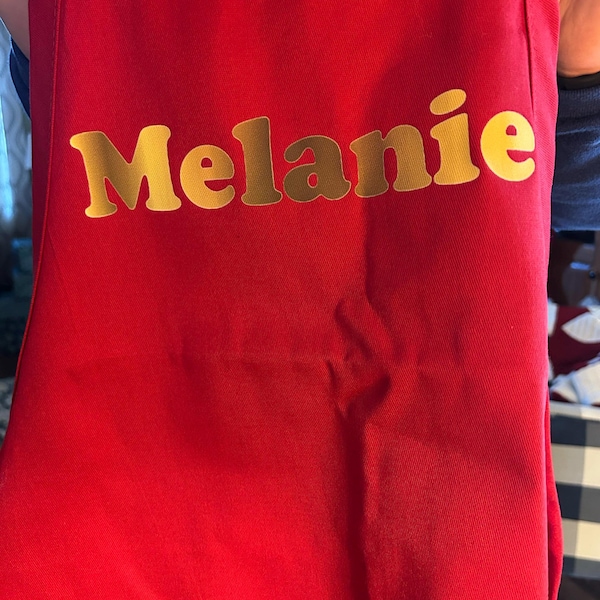 Custom Apron, Logo Apron, Custom Text Logo Apron, Custom Name Apron ...