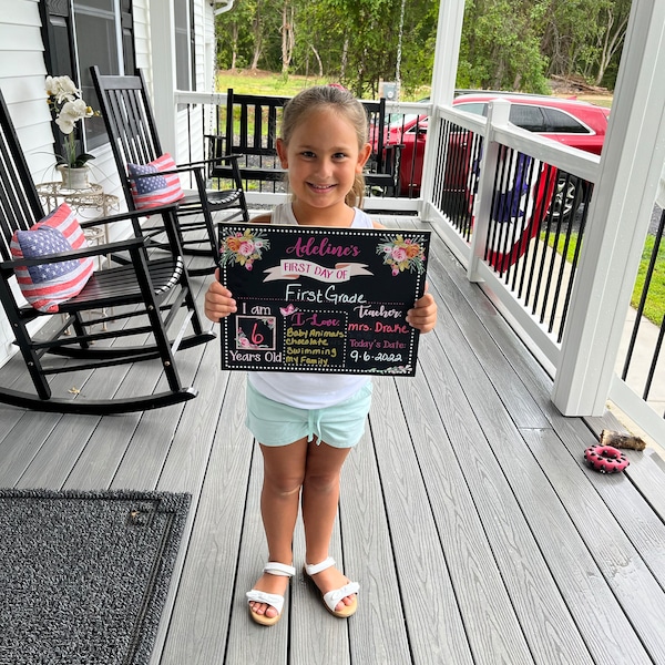 First Day of School Sign, Real Reusable First Day of School Sign for ...