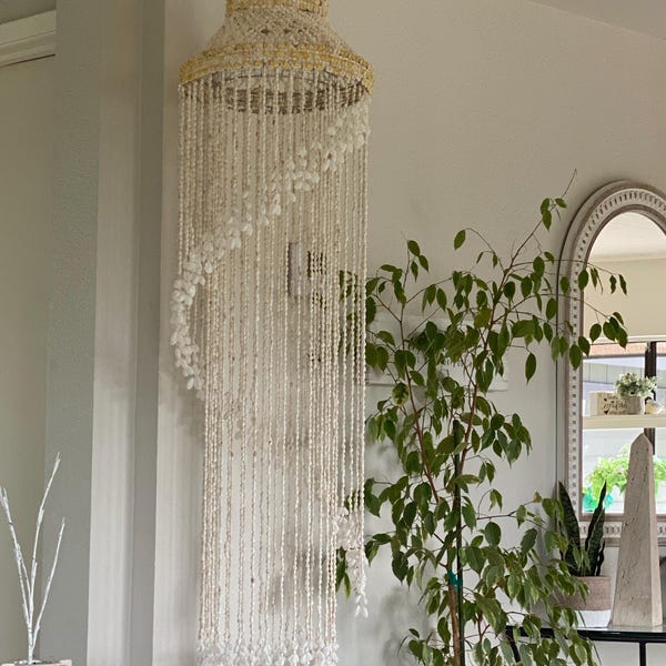 Best Seller Swirl Tube Seashell Chandelier - Etsy