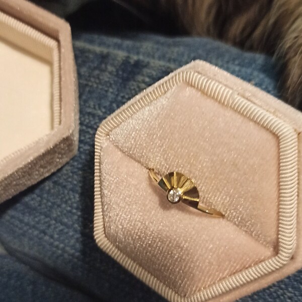 Gold Sun Ray Ring, Unique Diamond Sun Ring, Bohemian Engagement Ring - Etsy