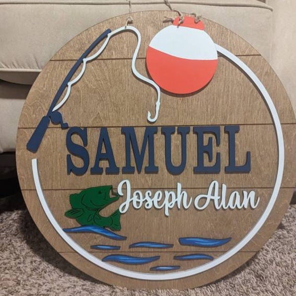 Fishing Baby Hospital Announcement, Fishing Baby Name Sign - Etsy