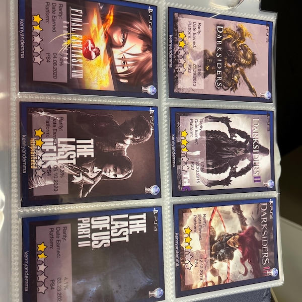 10 Personalised Platinum Trophy Cards - Etsy UK