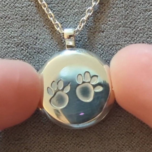 Personalised Pet Dog Cat Paw Print Locket Pendant - Etsy