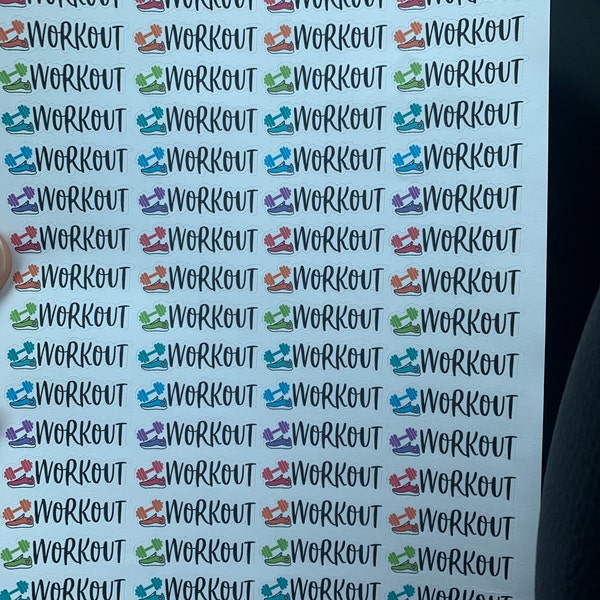 Workout Stickers, Exercise Stickers, Set of 48, Exercise Planner ...