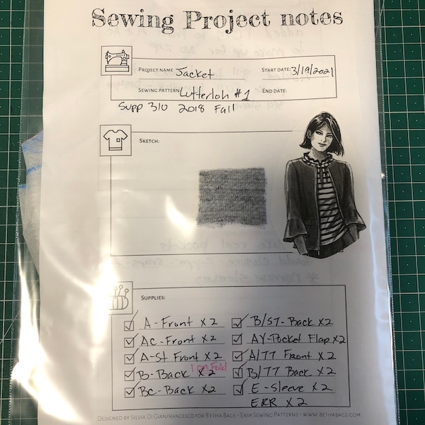 Sewing Journal PDF: Project Notes and Review Printable in A4 and US ...