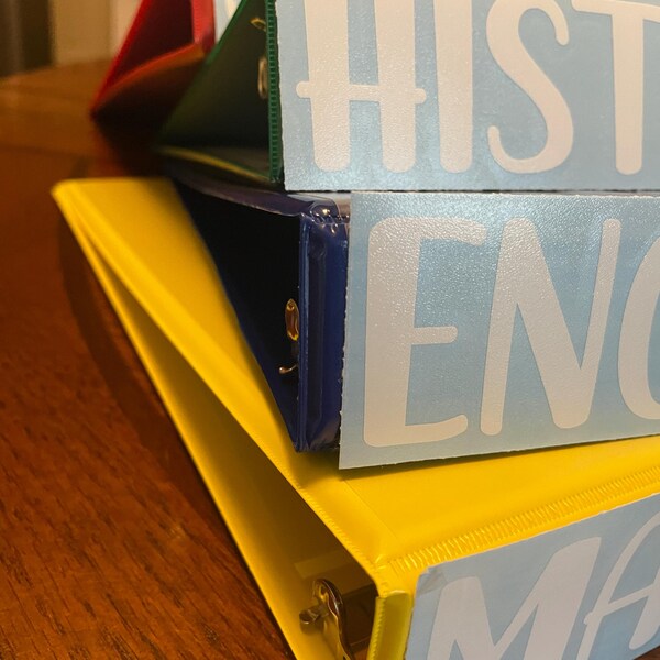 Binder Decals, School Subject Label, School Subject Decals, Class ...