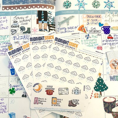 Sick Day Planner Sticker Tissue Box Icon Stickers Rest and Self Care ...