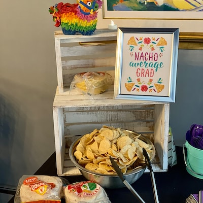 Nacho Average Grad Party Sign Nacho Bar Sign Fiesta Graduation ...