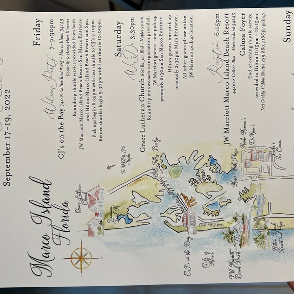 Custom Watercolor Wedding Map,wedding Map Save the Date,wedding ...