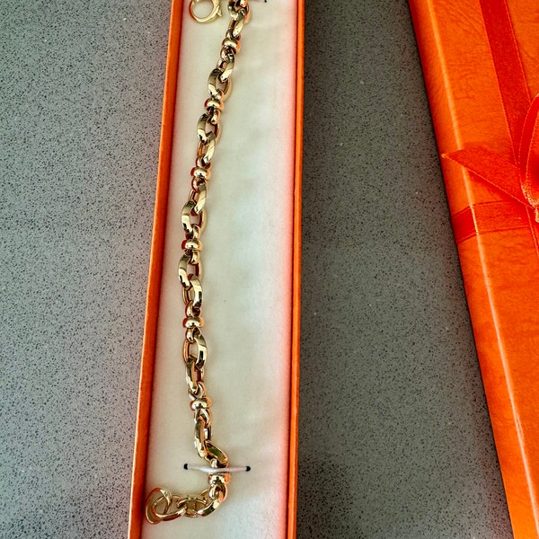 18K Yellow Gold Bracelet - Curb Link Bracelet - Elegant Bracelet ...