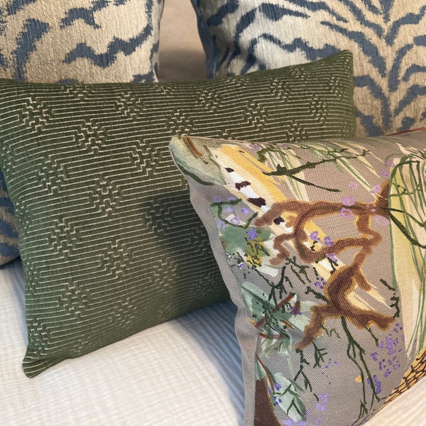 Thibaut “crete “ in Olive Green Pillow Covers - Etsy