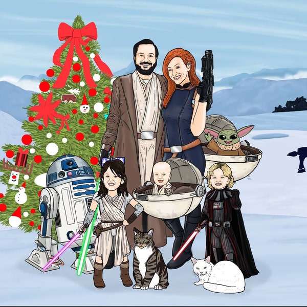 Great Opportunity Turn Me Into Jedi, Portrait From Photo, Ahsoka, Family Portrait, Best Gift ...