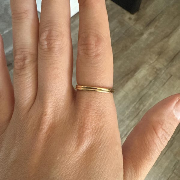 Gold Band, Simple Ring, Minimalist Ring, Dainty Ring, Plain Ring ...