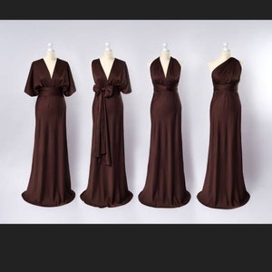 Infinity Dress, Chocolate Brown Silk Dress, Bridesmaid Dress, Silk ...