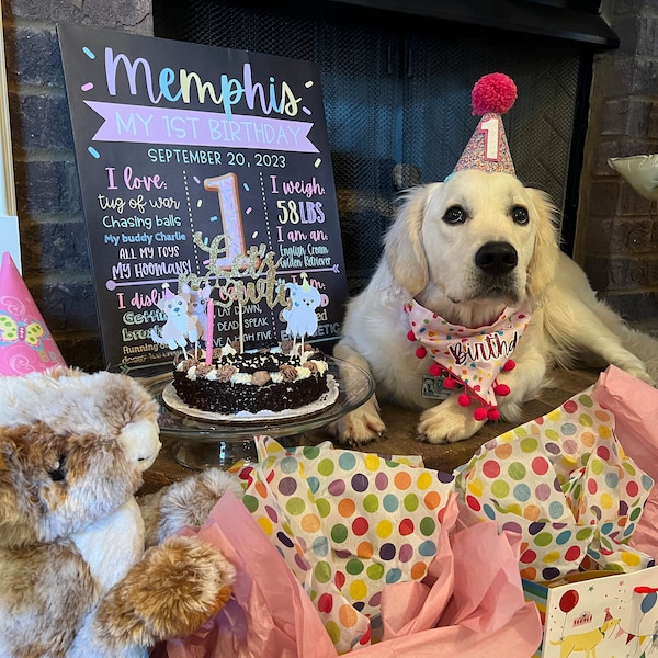 Dog First Birthday Sign, Puppy 1st Birthday Poster, Puppy First ...