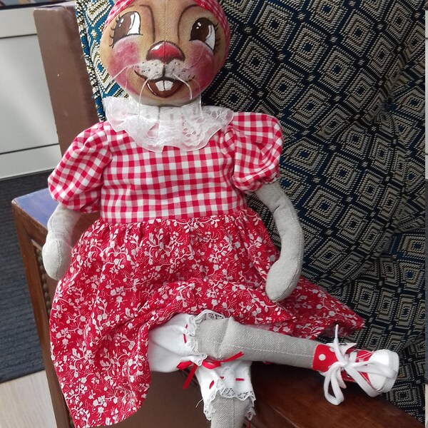 Primitive Bunny Pattern, E-PATTERN, Digital PDF, Cloth Doll Pattern ...