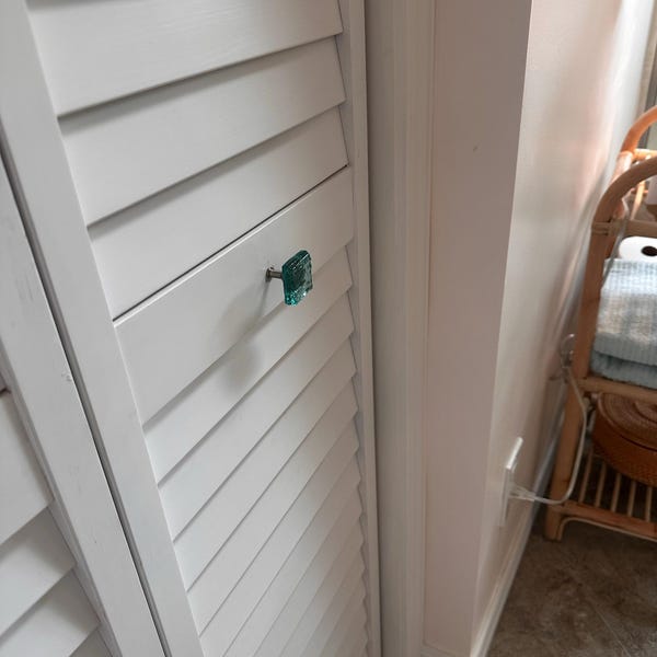 Glass Drawer Pulls in Light Blue Wave, Cabinet and Furniture Pulls ...