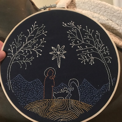 PDF Embroidery Pattern Christmas Decor Nativity Scene Hand Embroidery ...