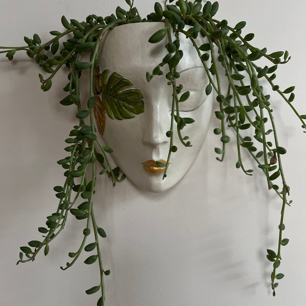 Handmade Human Face Wall Planters - Creative Plant Display - Face Plant ...