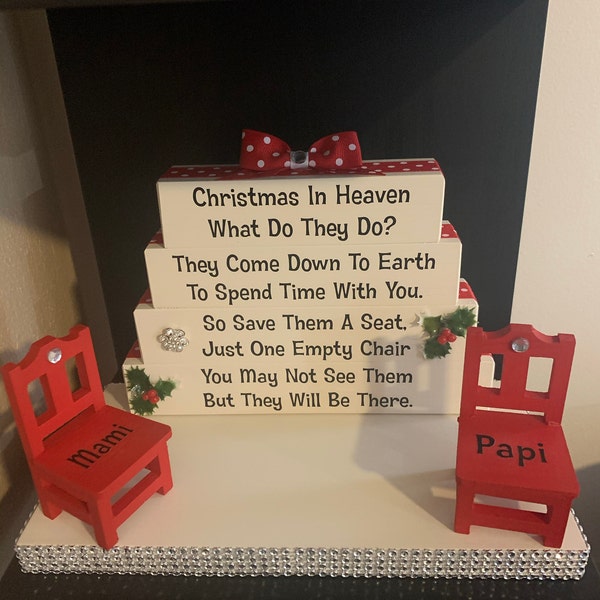 UNFINISHED DIY Christmas in Heaven Poem Memorial Table Top Wood Sign - Etsy