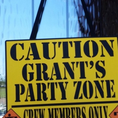 Construction Party Welcome Door Sign Caution Party Zone Personalized ...