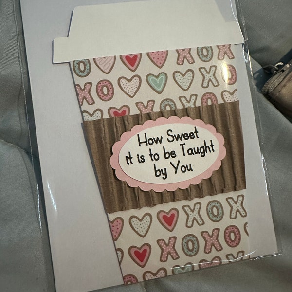 Teacher Valentine's Day Gift Card Holder, Coffee Cup Gift Card Holder ...