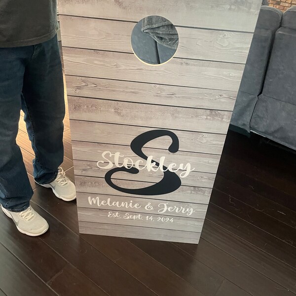 Custom Monogram Cornhole Boards - Design Personalized Outdoor Lawn Game ...