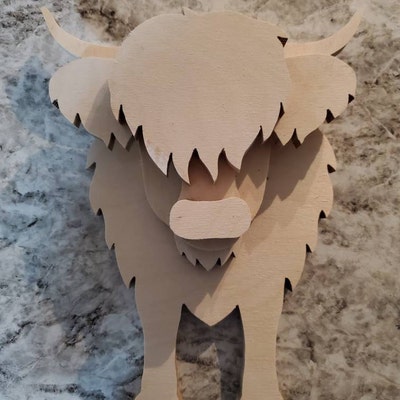 Scroll Saw Pattern Highland Cow Planter Farm Animal Garden - Etsy UK
