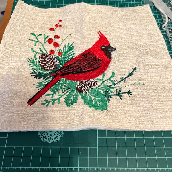 Christmas Cardinal - Machine Embroidery Design - 3 Sizes, Xmas Holly ...