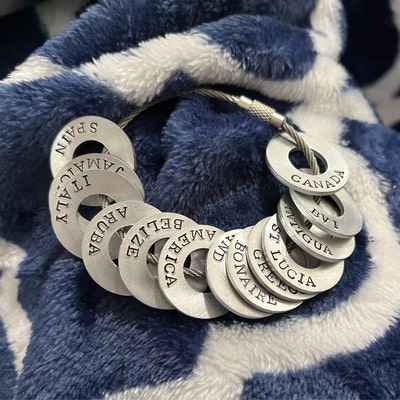 Travel and Sobriety Tokens Leather Keychain Lanyard, Travel Lover Gift ...