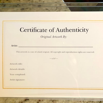 Limited Edition Art Print Certificate of Authenticity Cards - Etsy