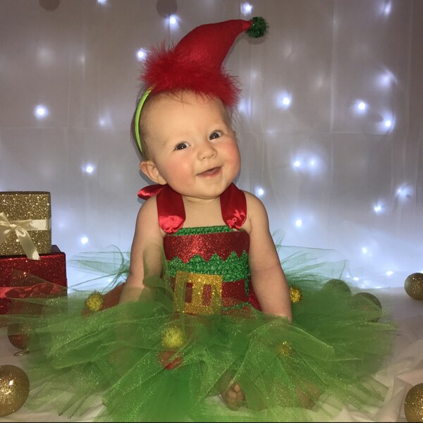 Elf Tutu Dress| Holiday Tutu Dress| Elf Tutu | Christmas Tutu Dress ...