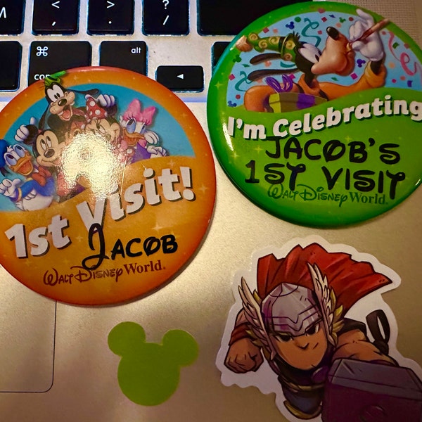 Custom Walt Disney World Button |1st Visit | Add Your Own Text | I'm ...